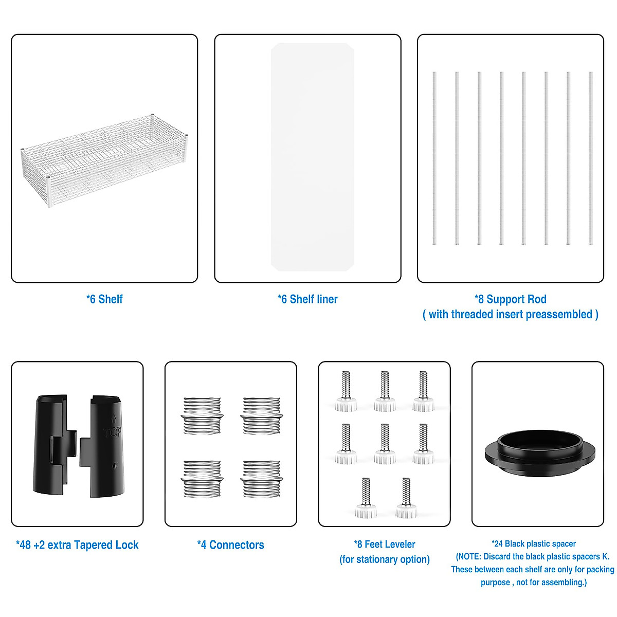 White 3 Tier NSF Metal Shelf Wire Shelving Unit - Set of 2, 1050lbs Capacity Heavy Duty Adjustable Storage Rack with Shelf Liners, Extensible to 6 Tier 2100lbs Shelving Designs, 48" H x 48" L x 18" D