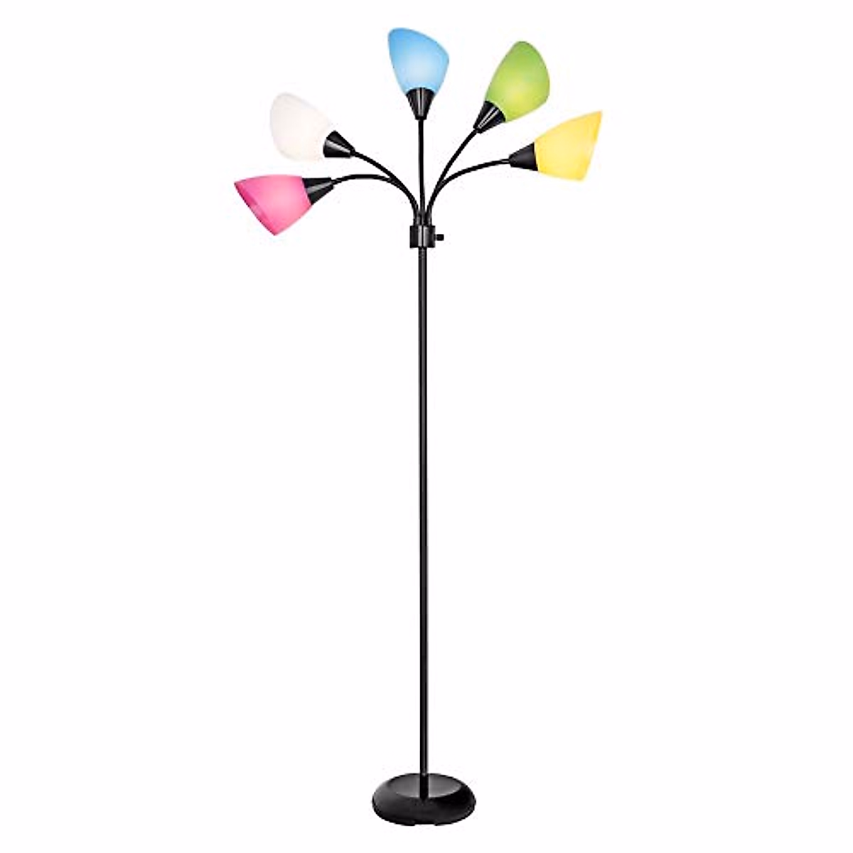 Style Selections 67-in Black 3-way Multi-head Floor Lamp with Plastic Shade