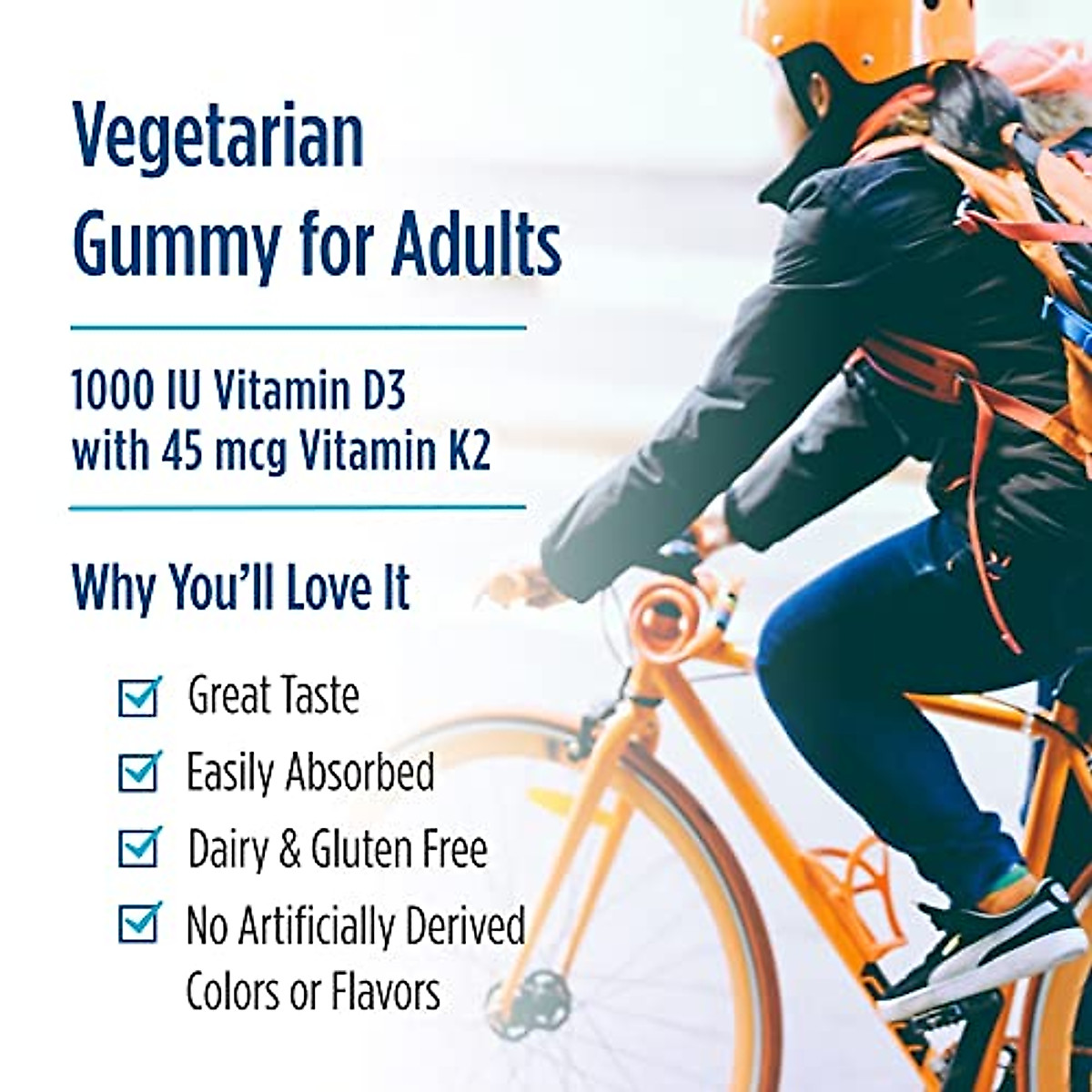 Nordic Naturals Vitamin D3 + K2 Gummies, Pomegranate - 60 Gummies - 1000 IU Vitamin D3 + 45 mcg Vitamin K2 - Great Taste - Bone Health, Promotes Healthy Muscle Function - Non-GMO - 60 Servings