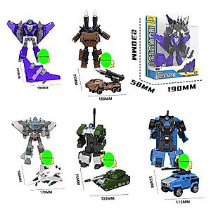 Tiydiygo Alloy Military Model Transformer Toy, Small Military Aircraft Fighter Tank Model Deformation Robot Action Figures Toy for Kids Boys Girls (Transformer Missile Vehicle Model)