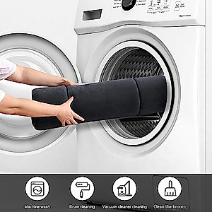 Magic Dog Large Dog Bed Soft Dog Crate Pad Mat, 42-Inch Washable Comfy Kennel Pad with Anti Slip Bottom Pet Sleeping Beds, Dark Grey