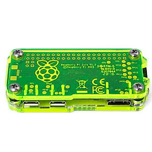 Zebra Zero Case for Raspberry Pi Zero & Zero Wireless - Laser Lime w Heatsinks