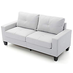 Glory Furniture Newbury Faux Leather Modular Sofa in White