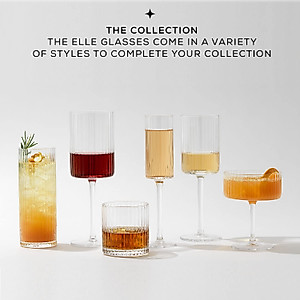 JoyJolt Fluted Whiskey Glasses – ELLE 10oz Short Drinking Glasses. 2 Ribbed Scotch Glasses. Gin and Tonic Glasses, Cocktail Glasses, Juice Tumblers & Water Glasses. Vintage Style Drinking Glasses