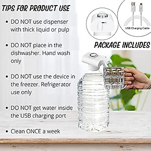 Automatic Electric Rechargeable Milk Dispenser for Fridge Gallon, Drink Dispenser for Kids / Elderly, Leakproof Beverage Dispenser for Party / Outdoor