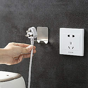 Razor Holder for Shower 8 Packs, Stainless Steel Waterproof Razor Hooks for Shower, No Drilling Heavy Duty Self Adhesive Shaver Hanger, Easy Assembly, for Kitchen Bathroom (Silver)