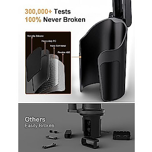 TAZENI Cup Holder Phone Mount for Car Bottle Friendly Cup Phone Holder for Car High Adjustable Cell Phone Cup Holder Expander for Car Easy Install & Sturdy & Durable Fit 4-7‘’ iPhone Android
