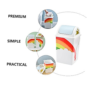 BUGUUYO Cloud Rainbow Trash Can Creative Small Waste Bin for Home Office Kids Room and Bathroom Adorable Design for Stylish and Functional