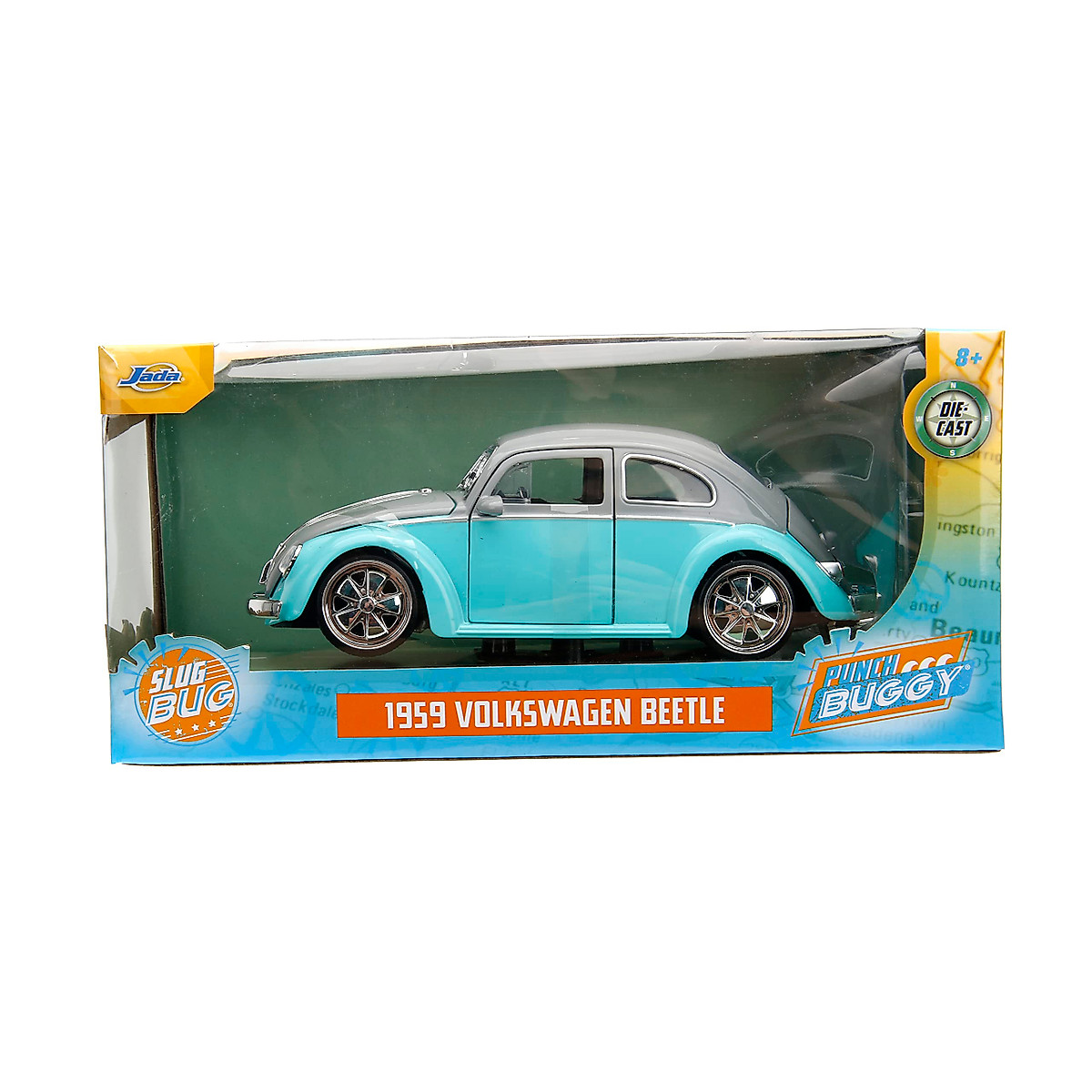 Punch Buggy Slug Bug 1:24 1959 Volkswagen Beetle Die-Cast Car, Toys for Kids and Adults