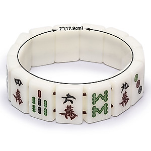 Yellow Mountain Imports Mahjong Mini-Tiles Stretchy Bracelet