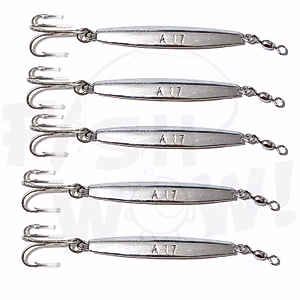 5pcs Fish WOW!® 2oz Diamond Jig Chrome jigs with a Treble Hook