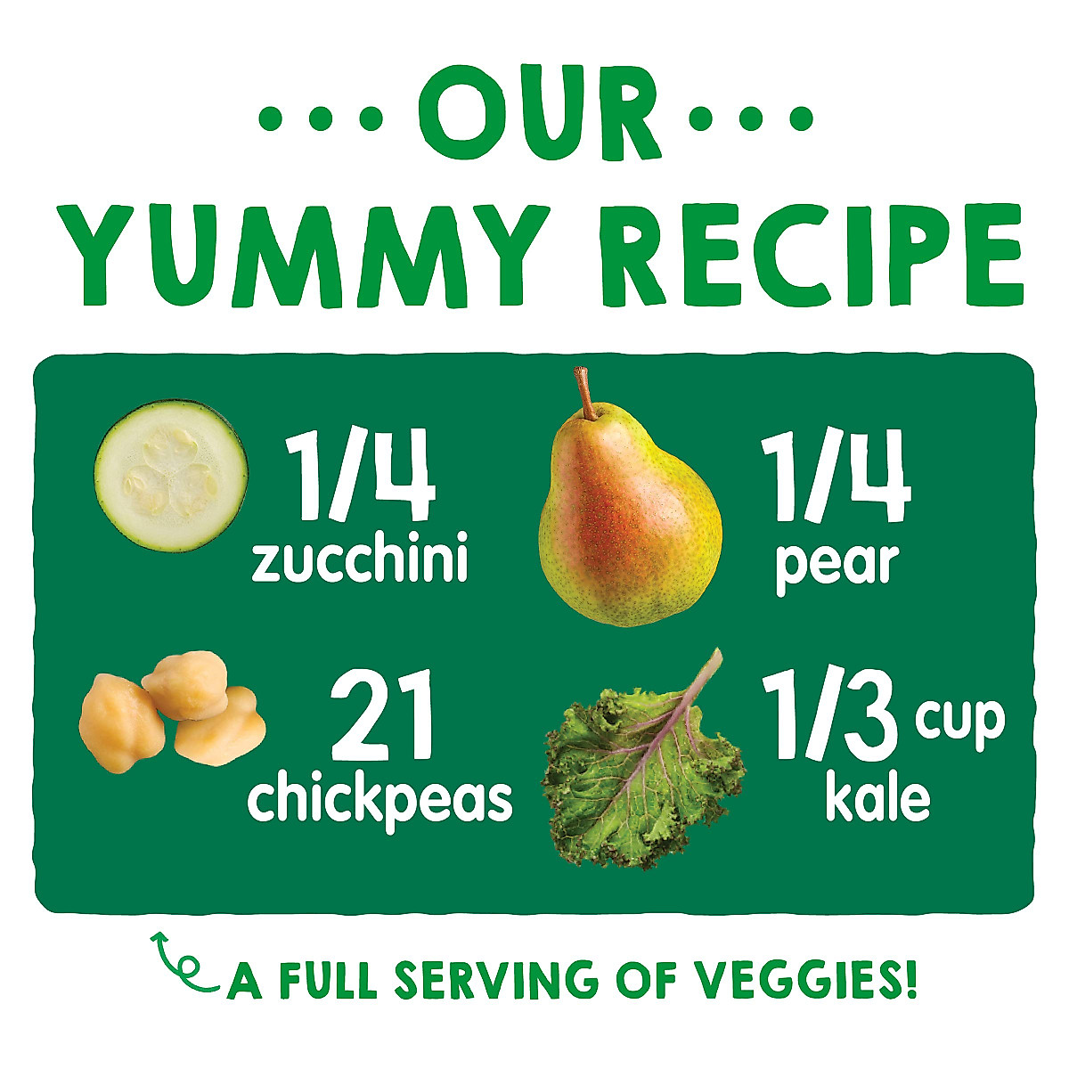 Happy Tot Organic Stage 4 Baby Food, Love My Veggies, Zucchini/Pear/Chickpeas & Kale, 4.2 Ounce (Pack of 8)