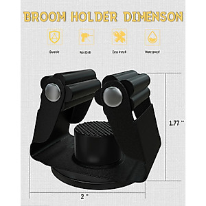 FYWZ Magnetic Mop and Broom Holder, Broom Gripper Stainless Steel Mop Hanger Magnetic Broom Holder for Refrigerator, RV Camper Wall Organizer, Garage Kitchen Laundry Tools Organizer - 2 Pack/Gray…