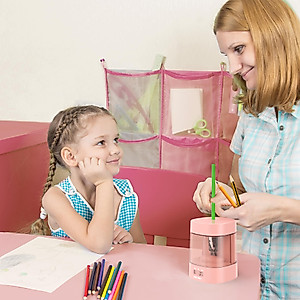 Deli Electric Pencil Sharpener, Automatic Pencil Sharpeners for No.2 Pencils Colored Pencils, USB & Battery Operated Pencil Sharpener for Kids, School, Home, Office, Classroom, Pink