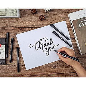 Brusarth Calligraphy Pens, Calligraphy Pens for Writing,Brush Pens Calligraphy Set for Beginners, Hand Lettering Pens, 4 Size(6 Pack)