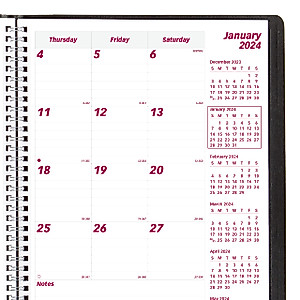 Brownline 2024 Essential Monthly Planner, 16 Months, September 2023 to December 2024, Twin-Wire Binding, 11" x 8.5", Black (CB1260.BLK-24)