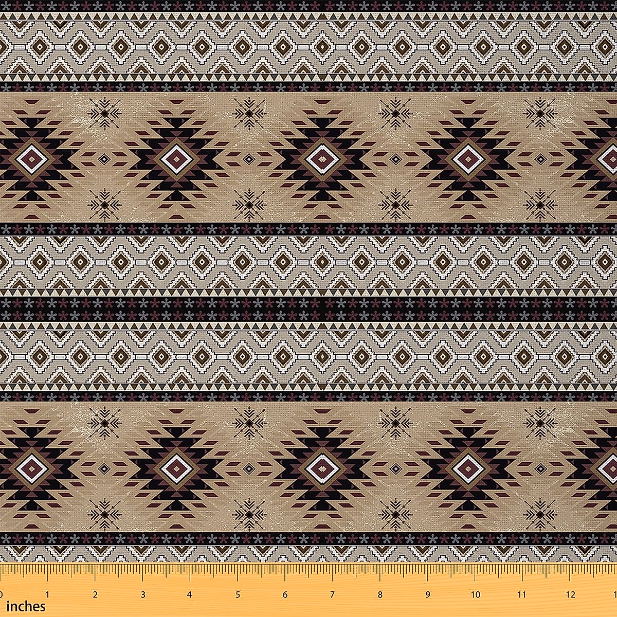 Boho Western Fabric by The Yard 2 Yards Brown Aztec Decorative Waterproof Outdoor Fabric Outdoor Fabric Ethnic Tribe Arrow Aztec Upholstery Fabric for Chairs Boho Exotic Outdoor Fabric