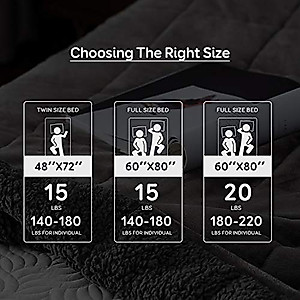 Sivio Weighted Blanket for Adult, 15 lbs Sherpa Heavy Blanket with Soft Flannel Reversible, Queen Size, Extra Warm Cozy Fluffy Weighted Blanket, 60x80 Inches Dual Sided Grey