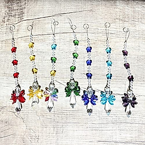 Crystalsuncatcher Crystal Glass Guardian Angel Rainbow Maker Collection Suncather,Set of 7