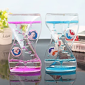 Liquid Timer,Moving Drip Oil Hourglass,Liquid Motion Bubbler Timer,Stress Relief Timer Toy, Time Management for Kitchen Daily Classroom Game Home Office,Orange