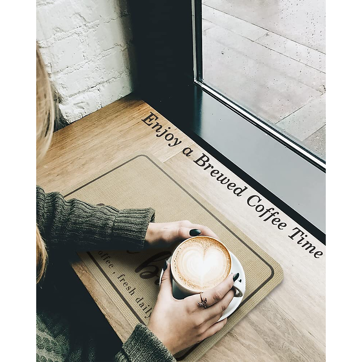 TCHDIO-Coffee Mat-Hide Stain Absorbent Rubber Backed Quick Drying Mat for Kitchen Counter-Coffee Bar Accessories Dish Drying Mat Fit Under Coffee Maker Coffee Machine Coffee Pot Espresso Machine