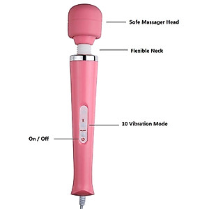 Finever Power Massagers Tool Electric Foot Neck Back Hand Leg Arm Shoulder Massage Aches Sports Recovery for Women (Pink Big and Pocket Massager)