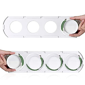 ChengFu Yogurt Organizer for Fridge, 2 Pack Yogurt Organizer, Yogurt Organizer for Greek and Vegan Yogurts, Holds 4 of 3.75" yogurts, Refrigerator Organizer Storage, Space Saving,Peel & Stick, White