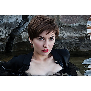 Poker Earrings - Black Heart Dangly Earrings for,Red Heart Alice in Wonderland Earrings,Poker Gifts Queen of Hearts Cool Earrings for Women