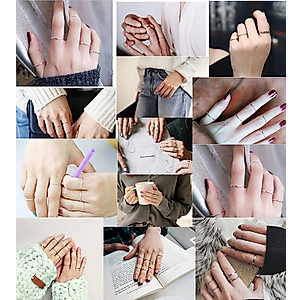 IFUAQZ 3pcs 1mm Stainless Steel Plain Band Knuckle Stacking Midi Rings for Women Comfort Fit, Dome Ring, Silver+Gold+Rose Size 5