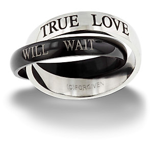FORGIVEN JEWELRY RSTL True love will wait Purity Band Stainless Steel Ring size 6-Christian Jewelry