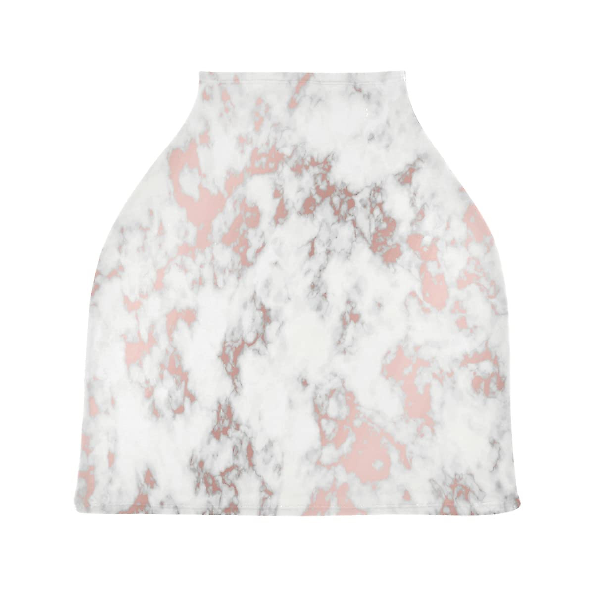 Rose Pink Gold Marble Baby Car Seat Covers Canopy Nursing Cover Breastfeeding Scarf Soft Breathable Stretchy Coverage Infant Stroller Cover Multi Use for Boys Girls Babies