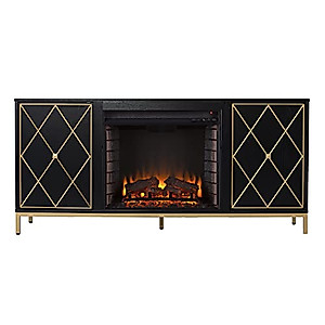 SEI Furniture Marradi Electric Fireplace w/Media Storage, Black