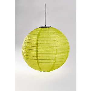 Allsop Home and Garden Soji Illume 14” LED Outdoor Solar Lantern, Handmade with Weather-Resistant UV Nylon, Lime (1-Count)