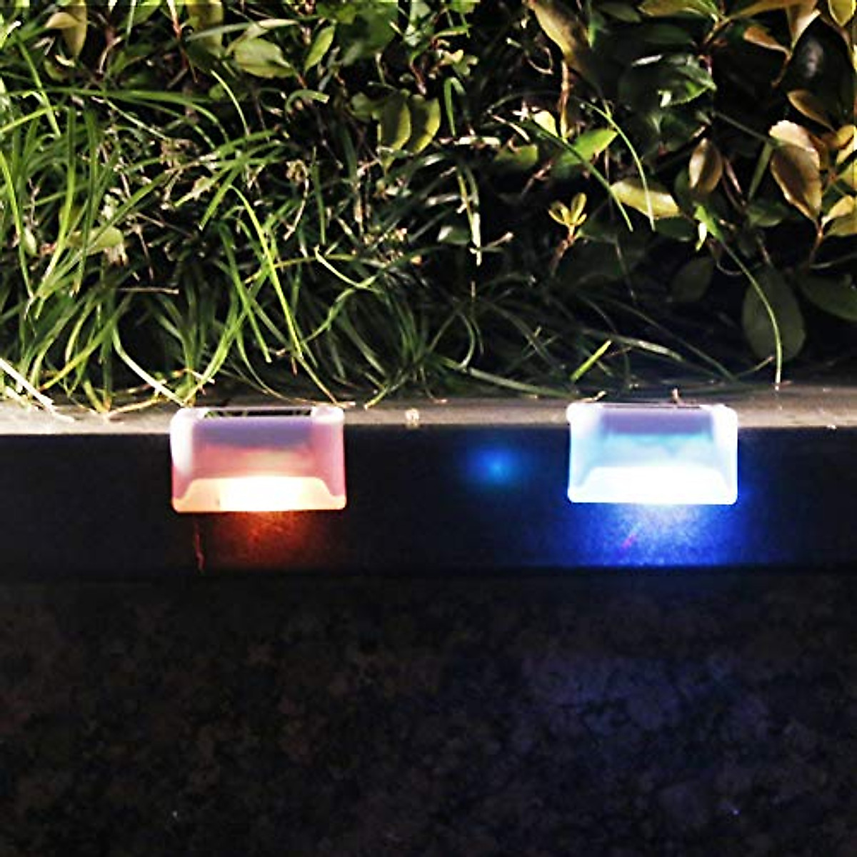 Solar Deck Lights 1 LED Wall Light Outdoor Garden Wall Lighting Fence Light Waterproof Landscape Courtyard Solar Ladder Light Color Changing Light Suitable for Outdoors Celebrations Pack of 4 Pieces