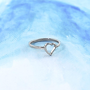 Boma Jewelry Sterling Silver Open Heart Ring, Size 5