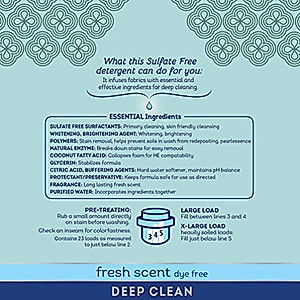 all Fresh Clean Essentials Laundry Detergent, Sulfate Free, Fresh Scent, 30 Fl Oz (Pack of 2)