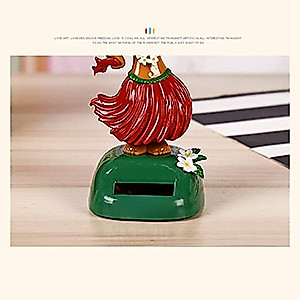 Car Dashboard Decoration Solar Dancing Toy Doll Hawaiian Hula Girl Dashboard Bobble Plastic Bobble Head Figures Ornaments Car Interior Decoration Bobble Head Toy Gift