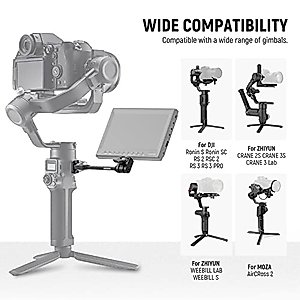 NEEWER Adjustable Field Monitor Mount, 360° Rotating Camera Monitor Mount with 1/4 Inch Thread, Compatible with DJI RS4 Pro RS3 RS2 RSC2 ZHIYUN Crane 2S Crane 3 3S WEEBILL-S MOZA Gimbals, GA005