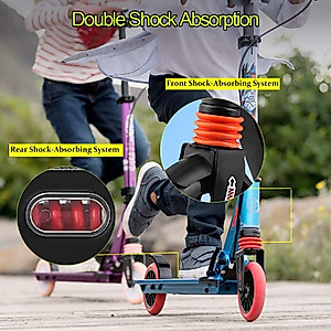 ygqtbc Adult Scooter 2019 Upgraded Kick Scooter Height-Adjustable Foldable Dual Suspension Rear Fender Brake Lightweight Aluminium Alloy Commuter 220lb Max Load Big Wheels Scooter for Adults Teens