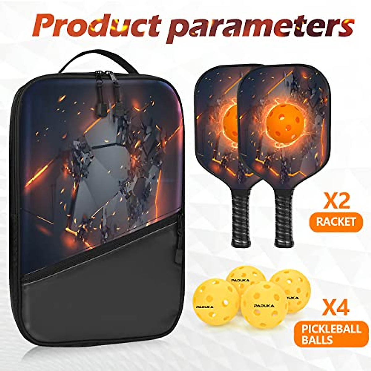 Pickleball Paddles, USAPA Approved Carbon Fiber/Graphite Face Lightweight Pickleball Set with Pickleball Rackets, Pickle Ball Paddle ​for Men, Women and Children