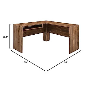 Modway EEI-5703-WAL Venture L-Shaped Wood Office Desk, Walnut