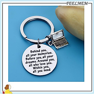 FEELMEM Computer Science Keychain Programmer Gift Software Engineer Gift Behind You All Your Memories Keychain Coding Jewelry Web Developer Gift