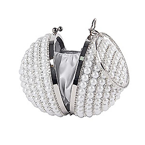 Lanpet Women Round Ball Crystal Evening Clutch Purse Tassel Wedding Party Handbags