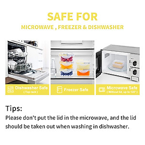 KIGI 6 Pack 6OZ Airtight Plastic Food Storage Containers Set 180ML Rectangular Small Bento Box with Lid