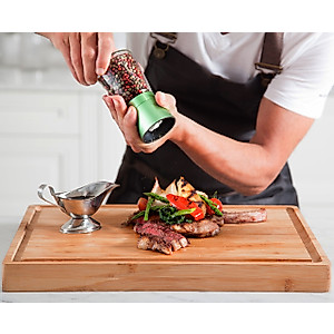 EXTRA LARGE Organic Bamboo Cutting Board & Thick Butcher Block w/Juice Groove - 17x13x1.5" Wood Cutting Board, Premium Quality and Professional Design - Bamboo Chopping Block (Bamboo)