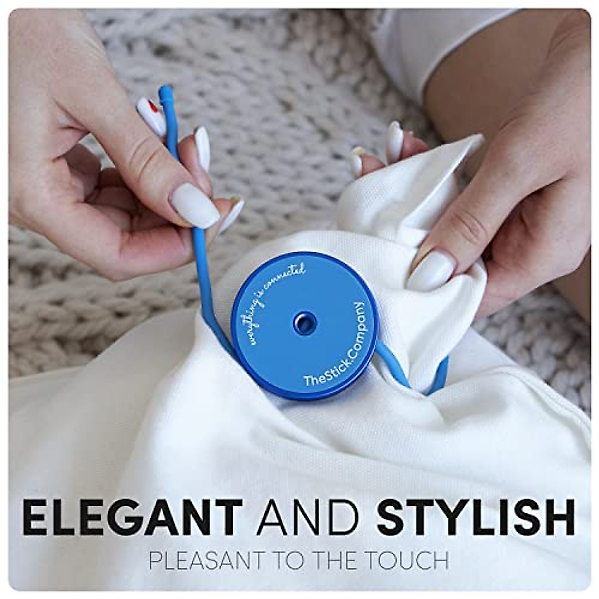 IMStick Innovative Magnetic Phone Grip, Stand and Mount - 100 Ways to Use: Golf Cart Phone Holder, Universal Car Mount, Travel, Airplane, Stroller, Gym, Shopping Cart, Tablet Holder - Blue