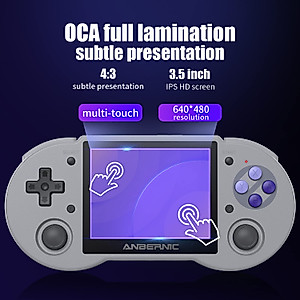 RG353P Retro Handheld Game Machine with Dual OS Android 11 and Linux, RG353P Multi Touch Support 5G WiFi 4.2 Bluetooth Online Fighting, RG353P Handled with 64G TF Card 4452 Games Support HDMI