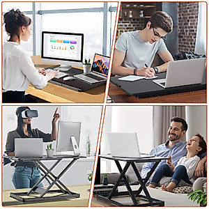 ErGear Standing Desk Converter Height Adjustable Stand Up Desktop Riser, 28" Ergonomic Gas Spring Sit to Stand Workstation for Laptop and Monitor Home Office (EGSSD4)