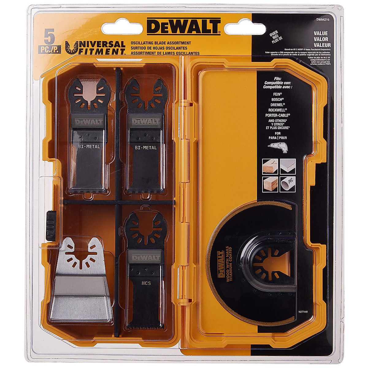 DEWALT 20V Max XR Oscillating Multi-Tool Bundle with 5 Piece Oscillating Tool Blades Kit