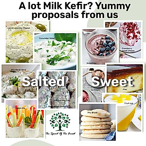 Kefir, Kefir Grains, Scoby, Milk Kefir Grains, Live Starter, Cultures, Bulgaros de Leche, Bulgarian Milk Kefir Grains, Kefir Strainer, Works w/Whole Milk, Coconut Milk, Almond Milk, Oat Milk